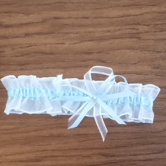Hand Crafted | Accessories | Wedding Garter White And Blue Approx 5 ...